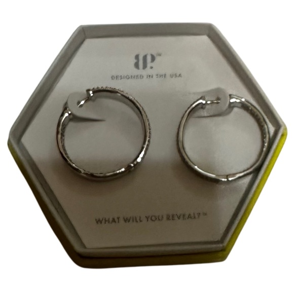 Bomb Party | Jewelry | Bp Shimmering Silver Hoops Nib Bomb Party Pink ...